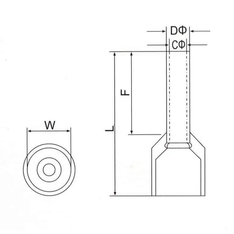 Insulated Cord End Terminal 10Pcs