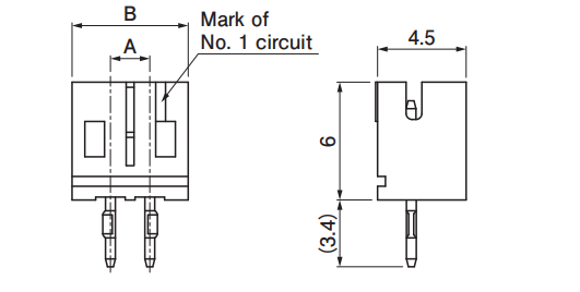 B2B-PH-S JST PH Data Terminal Male 2 Pin Connector Header 2mm