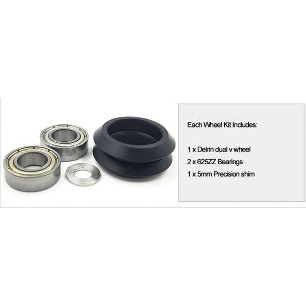 Delrin Dual V Wheel Kit with 625ZZ Bearings | Makers Electronics