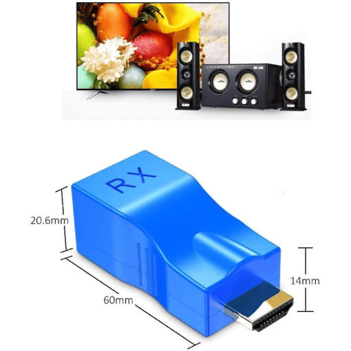 HDMI RJ45 Network Extender 30M Repeater by Cat 5e Cat 6 1080P
