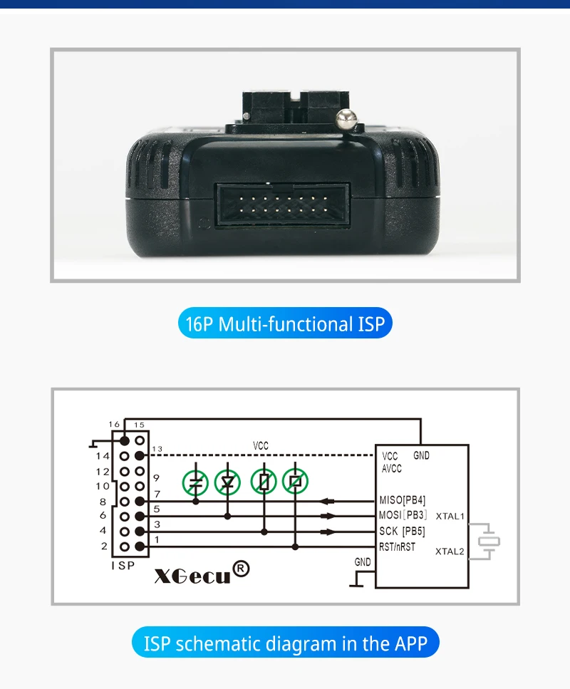 XGecu T48 Universal Programmer Support NAND/EMMC/MCU/ISP TSOP/SOP/PLCC with 3 Clamp Boards