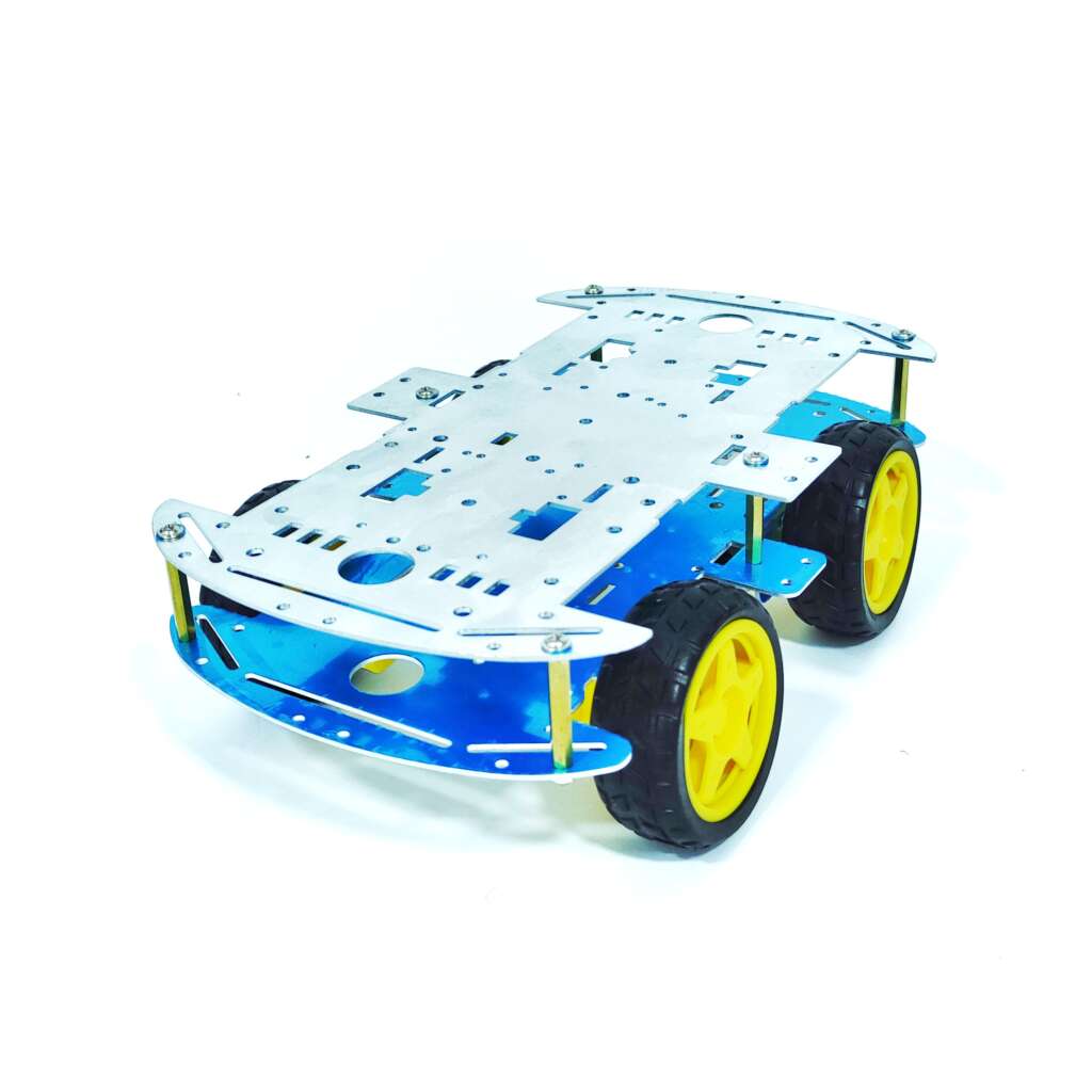 Metal Platform with 4 DC Geared Motor & 4 Plastic Wheel | Makers ...