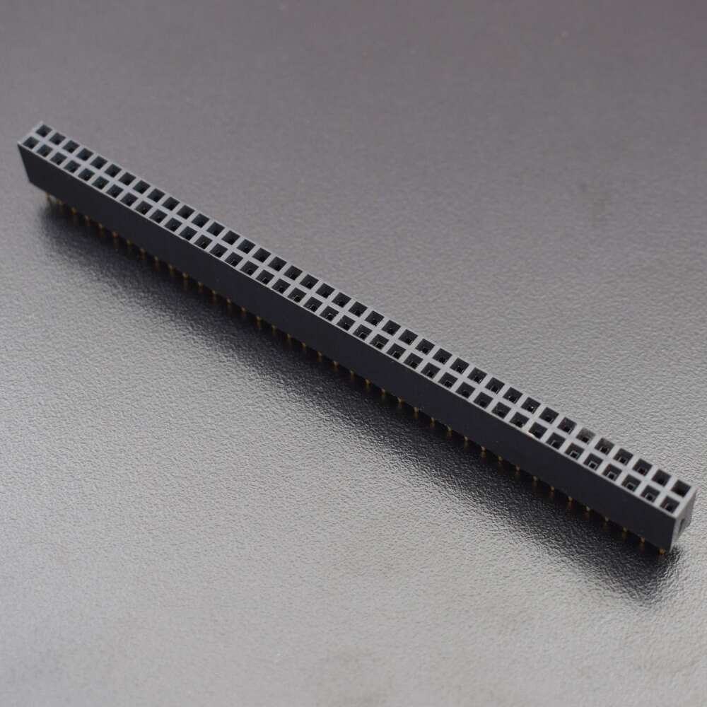 Pin Headers Female 2.54mm : 2×40-Pin, Straight, Black, 11mm | Makers ...