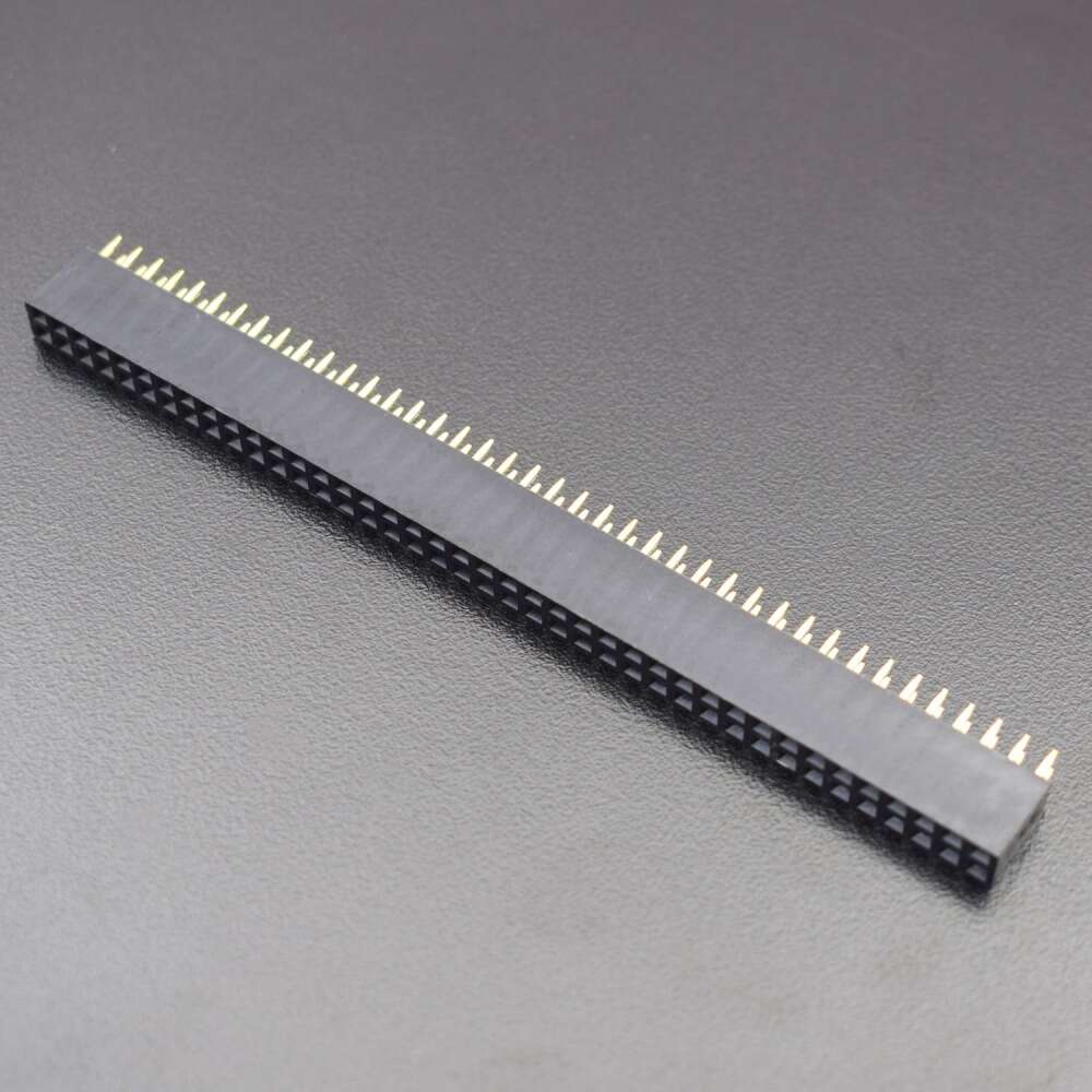 Pin Headers Female 2.54mm : 2×40-Pin, Straight, Black, 11mm | Makers ...