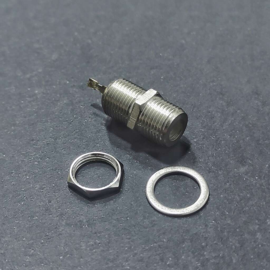 F-Type Female Chassis Mount Connector | Makers Electronics