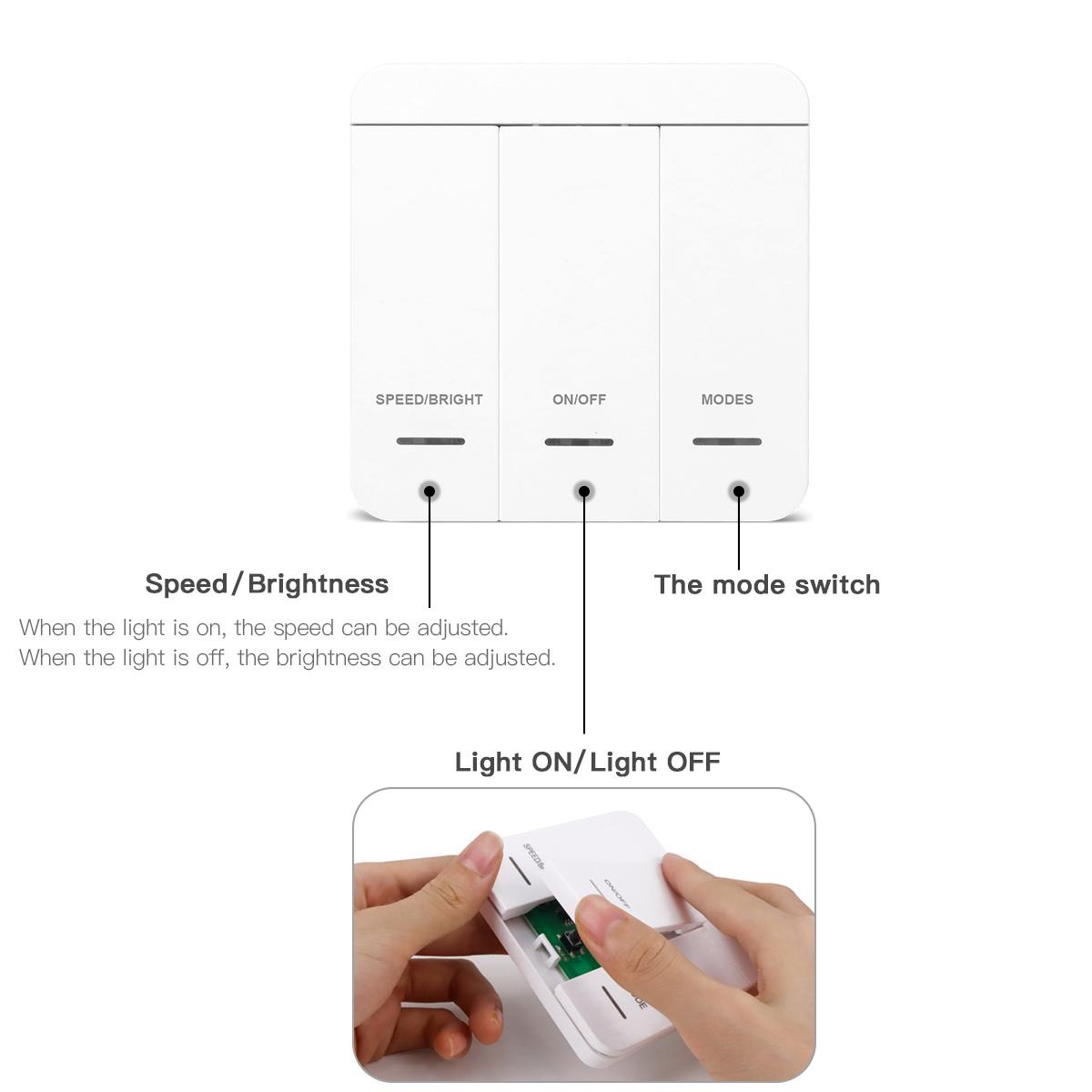 Wireless LED Controller with RF 3-Key Panel Switch DC12-24V