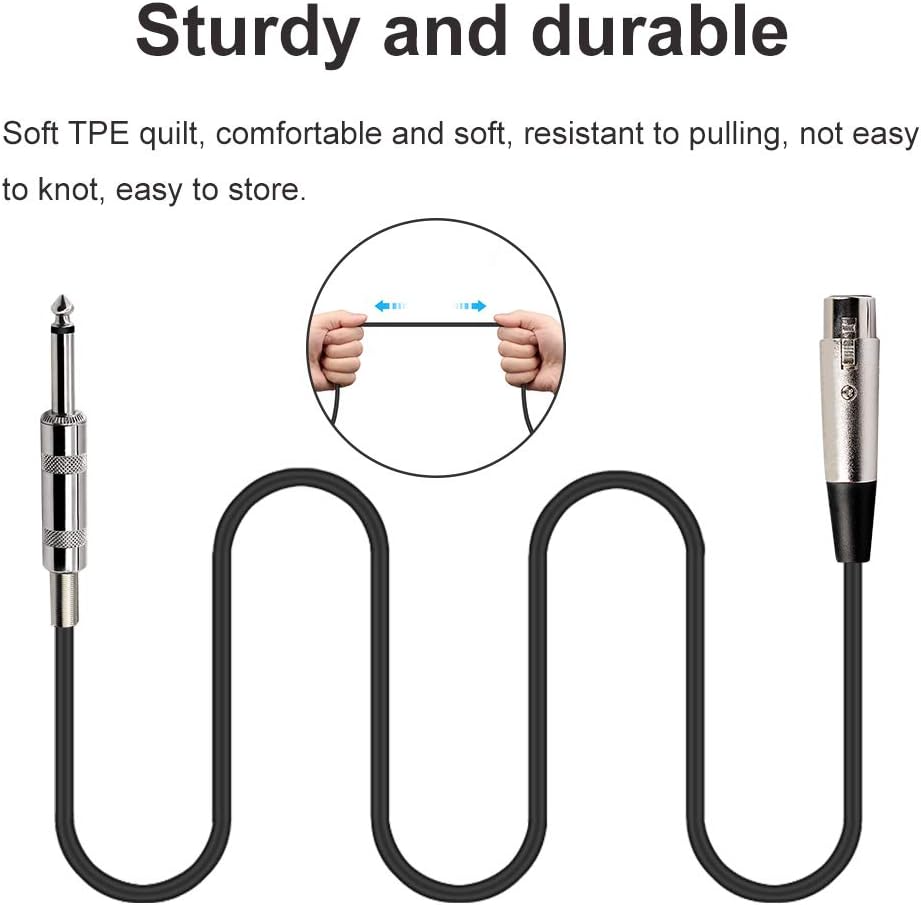 Microphone Wire Cable Audio Jack 6.35mm to XLR 3 Pin Connector