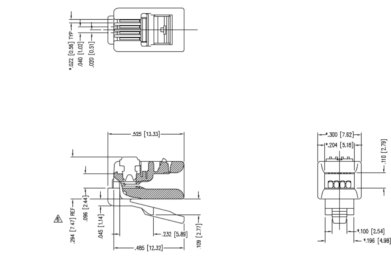 Rj11 4P4C Modular Plug for Telephone Cable 5 PCS
