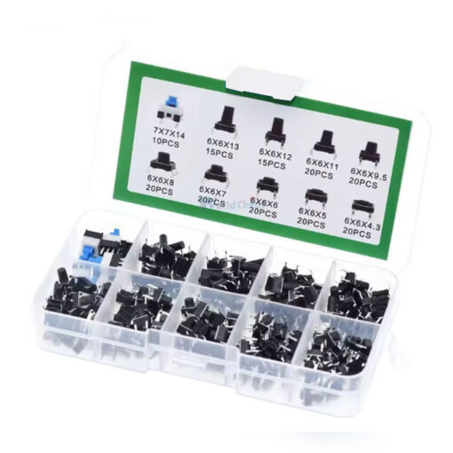 Tactile Push Button Kit 10 Values 6x6mm 180 PCS