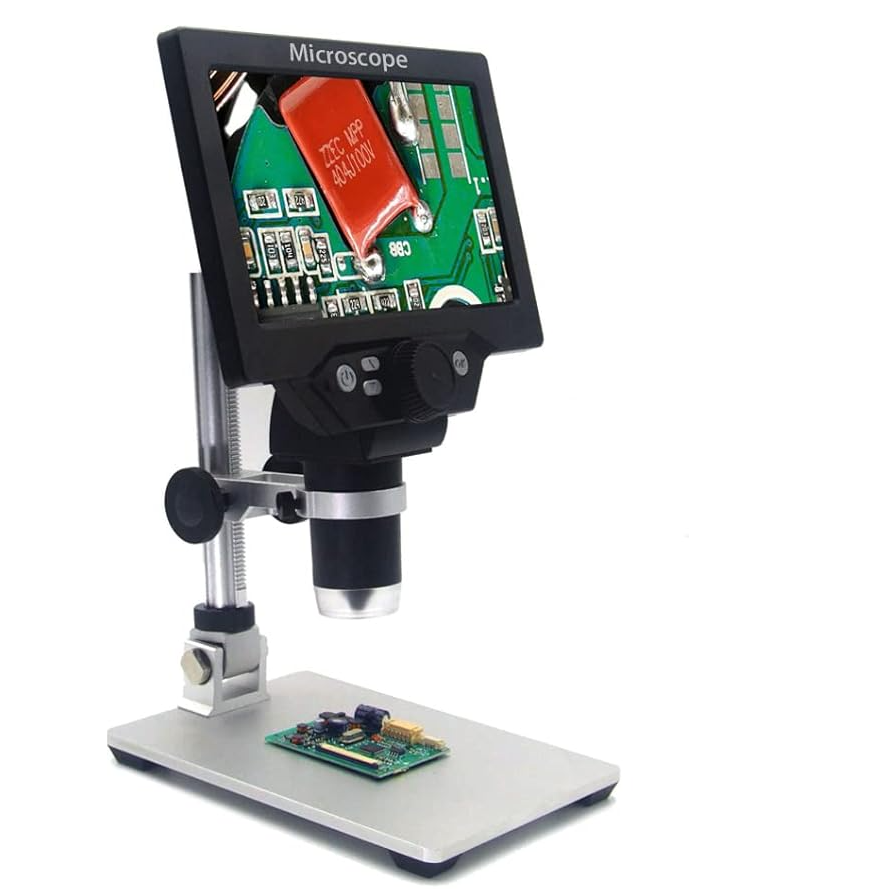 G1200 LCD Digital Microscope 7 inch 1080P ,1200X, 12MP Camera, 10 LED ...