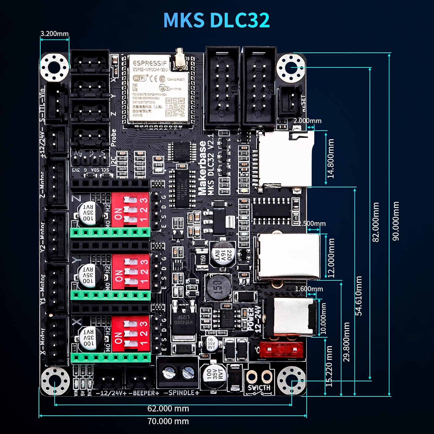 MakerBase MKS DLC32 Controller Board with MKS TS35-R Touchscreen V2.0 3 ...