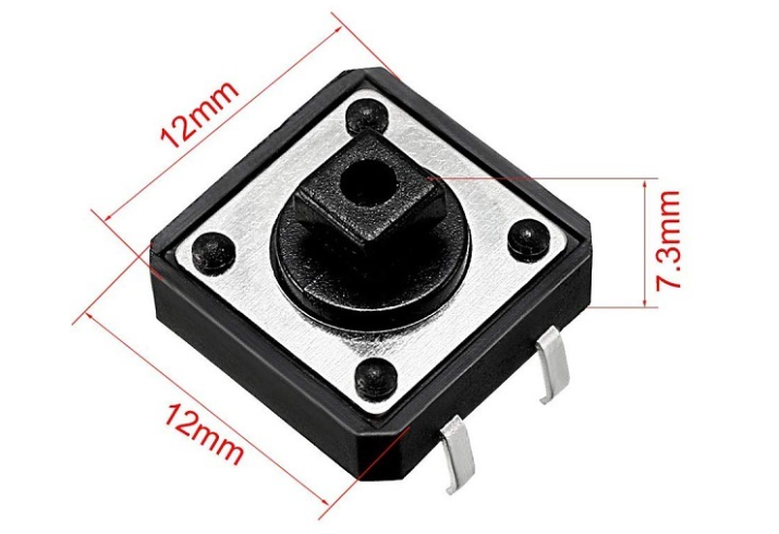 Tactile Push Button 12mmx12mmx7.3mm 25 Pcs 5 colors Cap