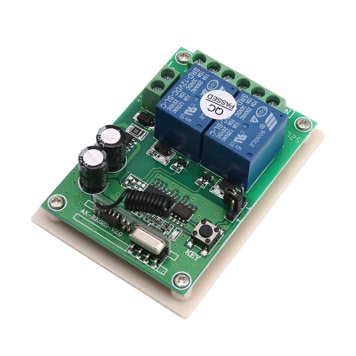 AC DC 12V-220VAC RF Wireless Relay Control Switch 2CH 433MHZ with Remote