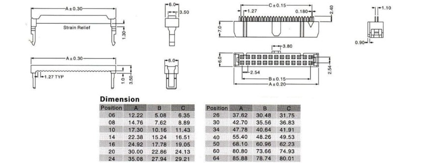 IDC FC-40 Female Connector for Flat Cable 40 pin