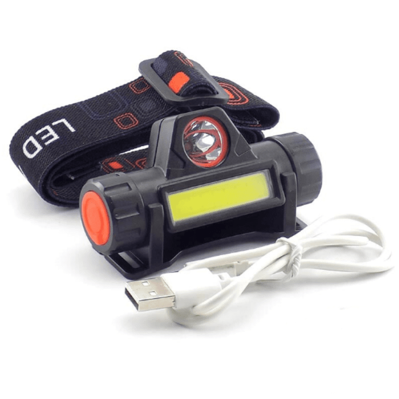 USB Rechargeable Headlamp Flashlight LED 2 Mode XPE & COB