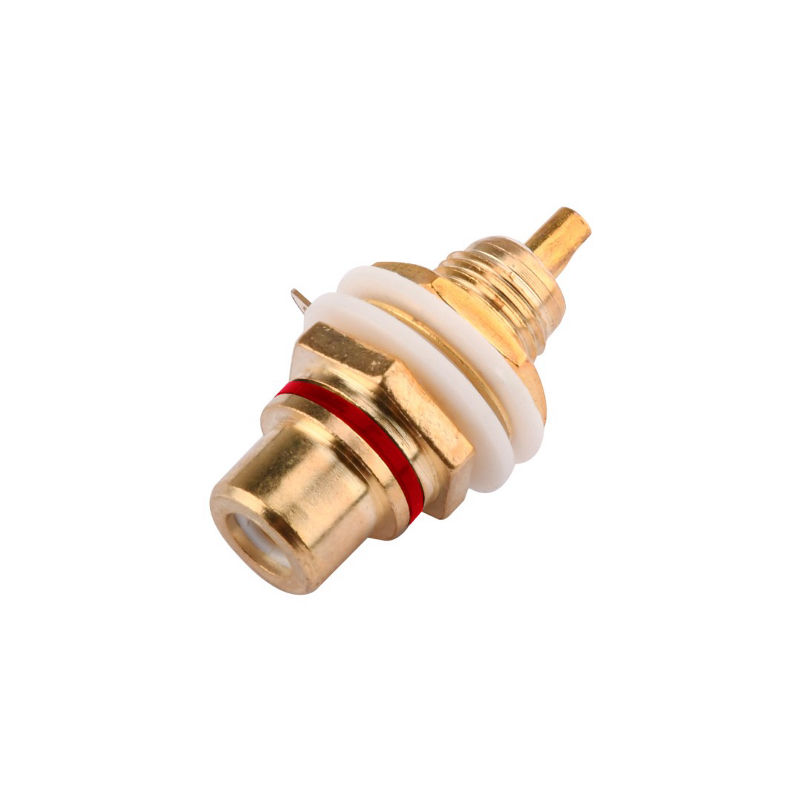 RCA Female Chassis Mount Gold Connector (Red)