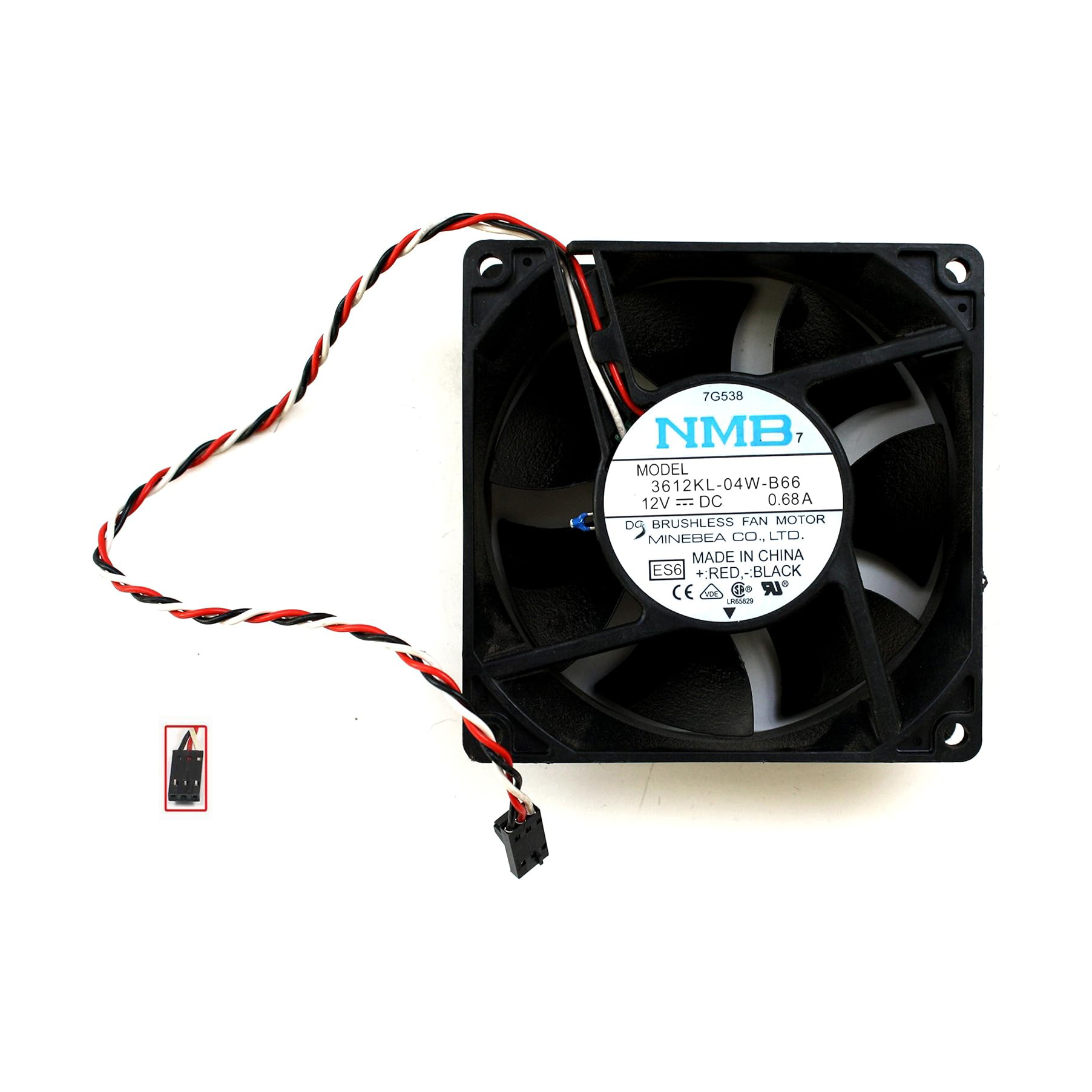 MINEBEA DC Fan 3612KL-04W-B66 12V 0.68A 92mmx92mmx32mm (USED LIKE NEW)