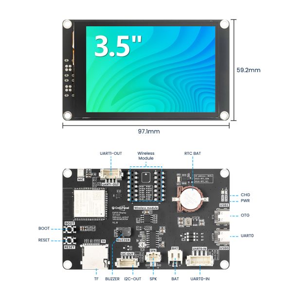 ELECROW CrowPanel Advance 3.5“ HMI| ESP32-S3 AI-Powered IPS Touch ...