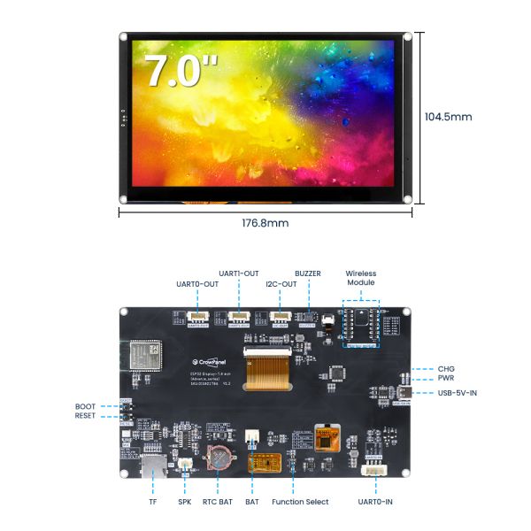 ELECROW CrowPanel Advance 7“ HMI| ESP32-S3 AI-Powered IPS Touch Screen ...