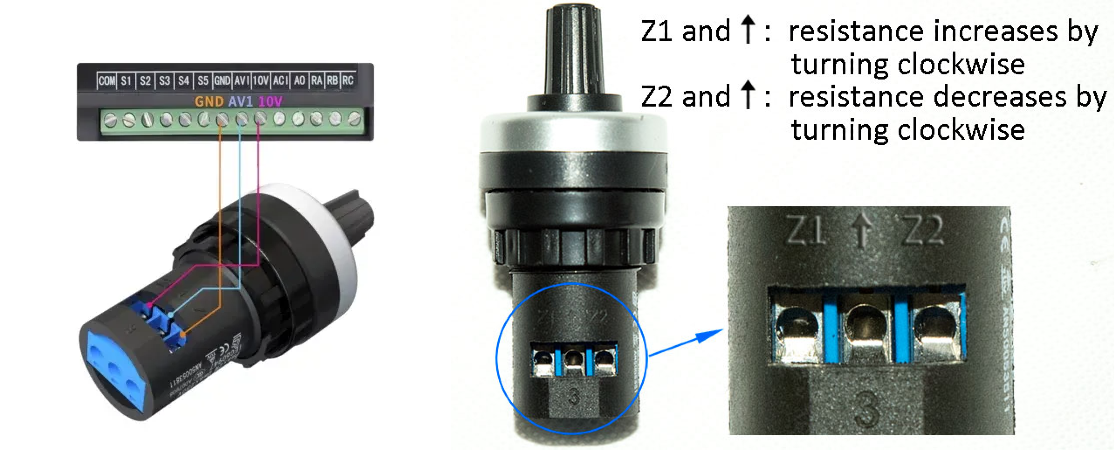 LA42DWQ Rotary Potentiometer 10kΩ 22mm 1 Turn