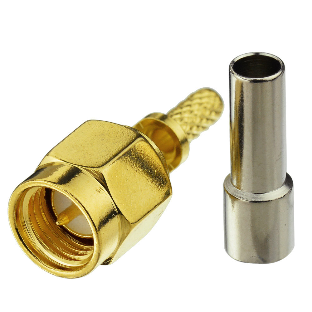 SMA Straight Crimp Male Plug Connector J1.5 Pre-installed Pin for Cable ...