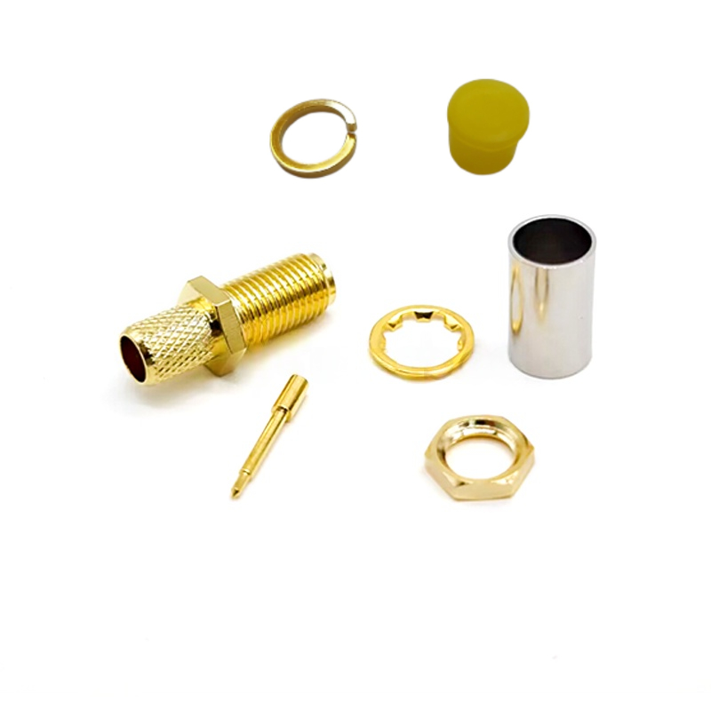 SMA KY4 Straight Crimp Female Jack Connector for Cable RG58/RG142 ...