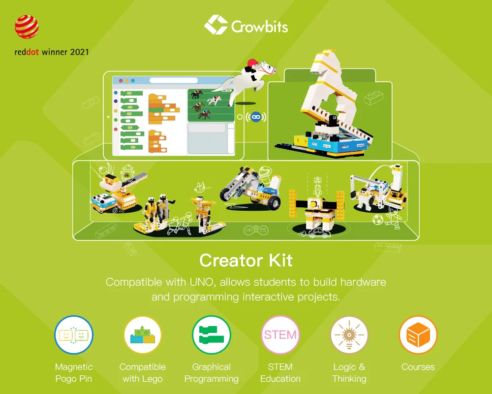 ELECROW Crowbits-Creator Kit Based on Arduino, 12-in-1 STEM Toy for ...