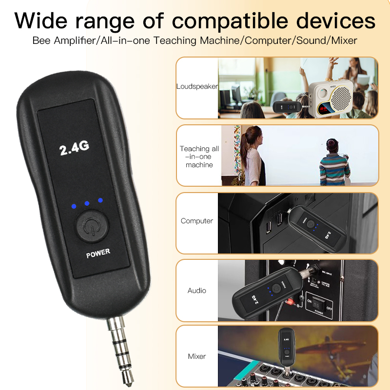 Wireless Microphone UHF Call Center with 2.4GHz Transmitter